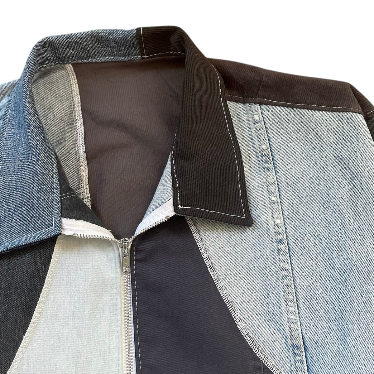 Wavy Arch 2.0 Denim Patchwork Denim Work Jacket by Jayavelli – TMMDL